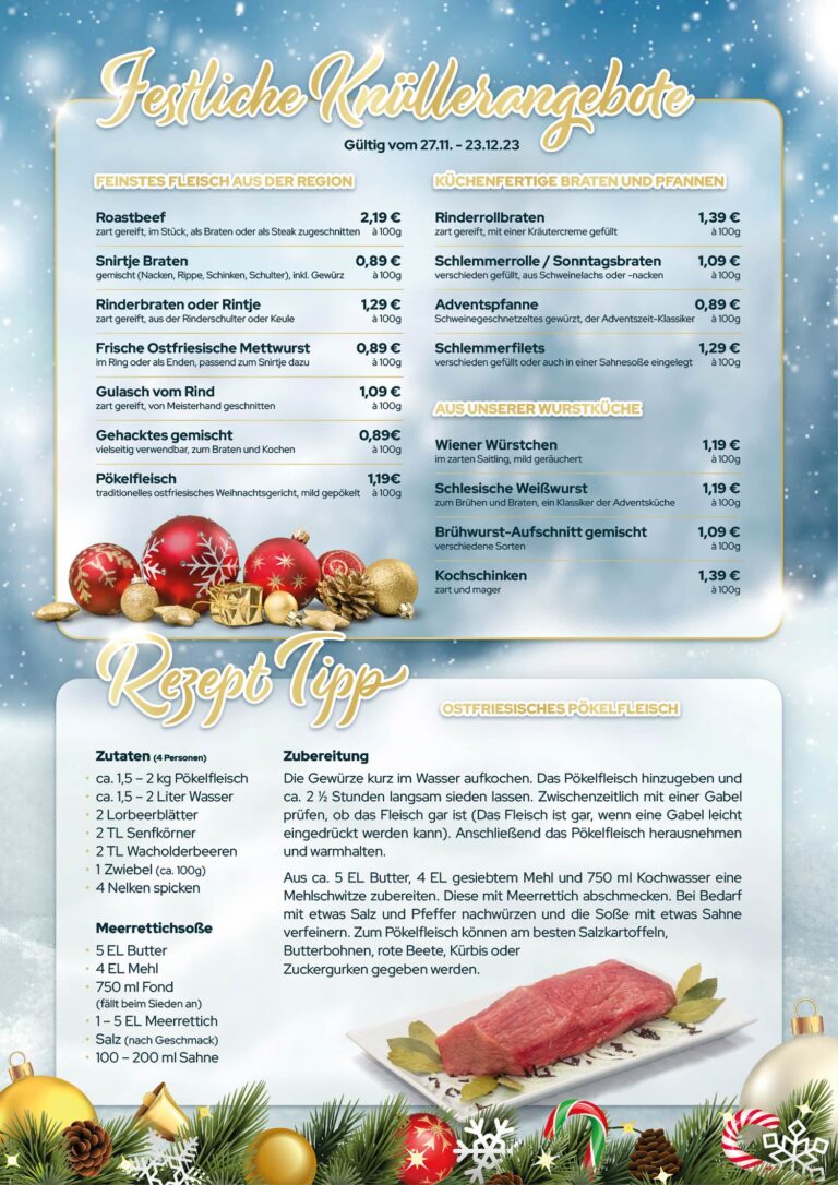 Weihnachtsangebote - Eckhoff Fleischerei