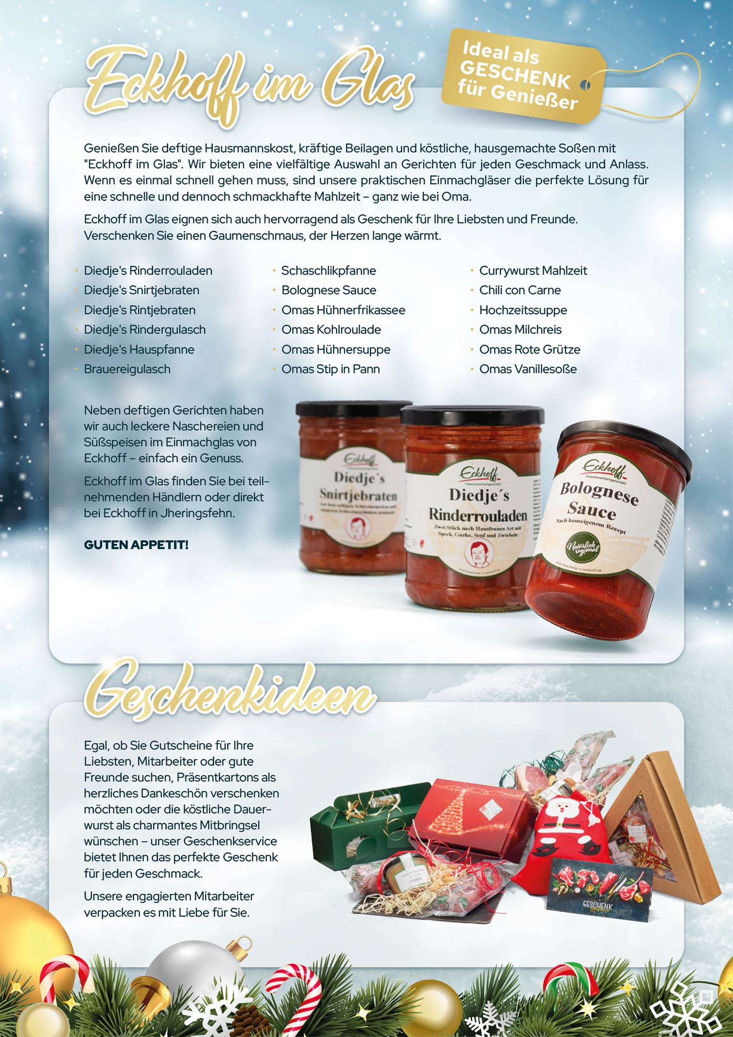 Weihnachtsangebote - Eckhoff Fleischerei